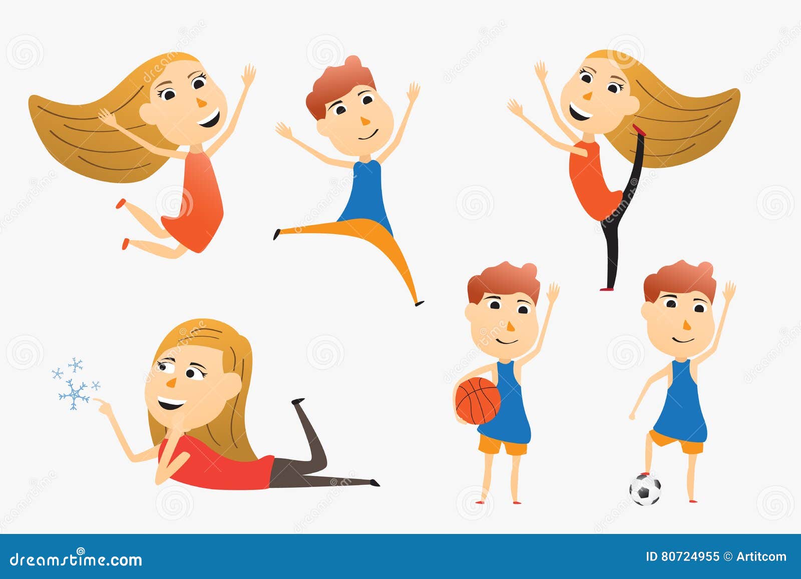Set of Cartoon Kids Use for Advertising or Presentation. Vector Stock ...