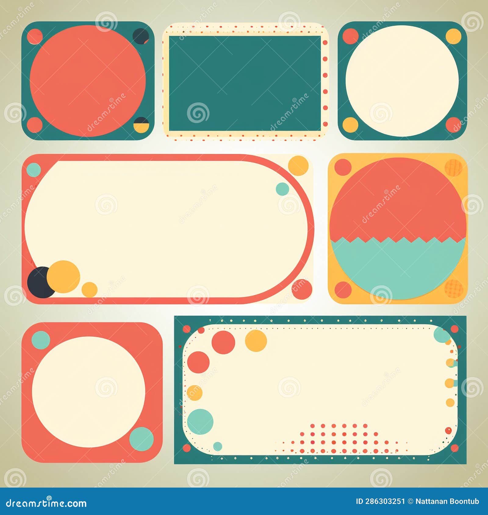 Set of Cartoon Label Illustration. Generative AI Stock Image - Image of ...