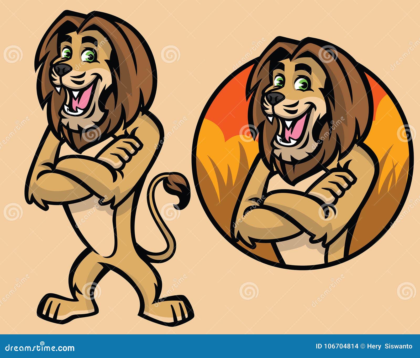 Set of Cartoon Lion Character Stock Vector - Illustration of cartoon ...