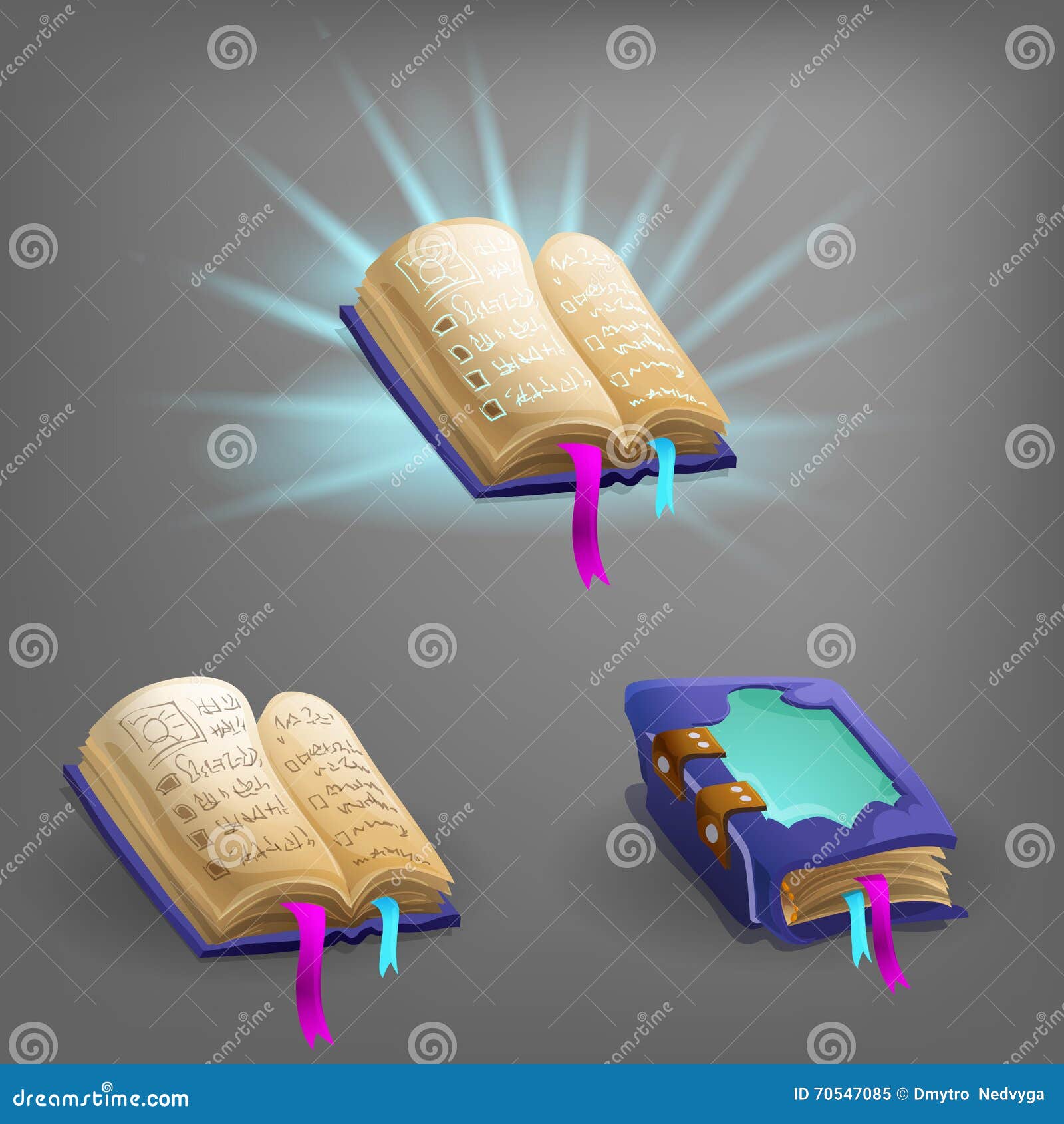 Set of cartoon magic book. stock vector. Illustration of decoration ...