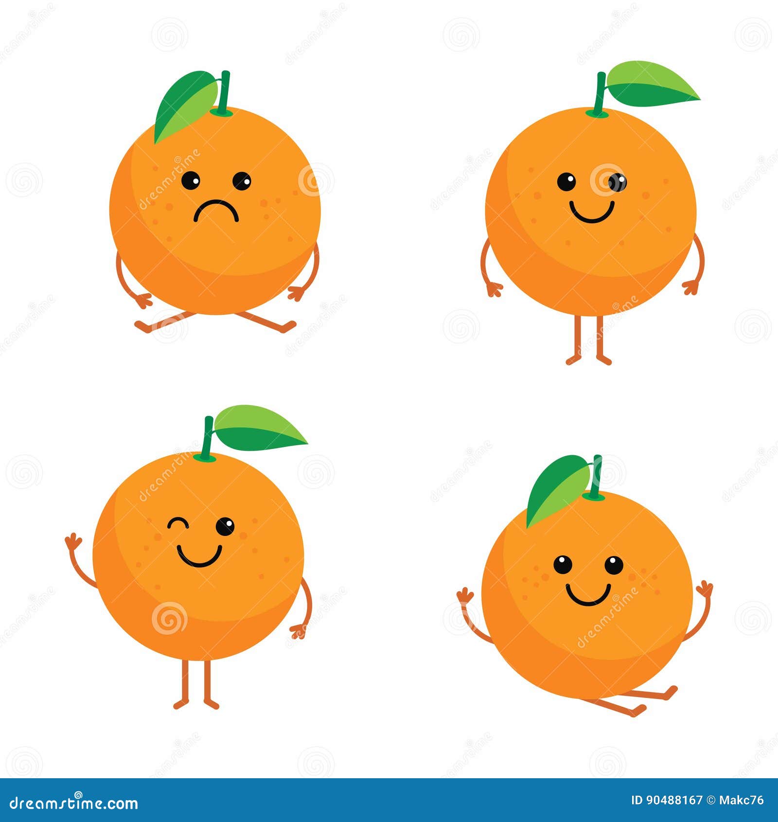 Set Of Cartoon Oranges Royalty-Free Stock Photography | CartoonDealer ...
