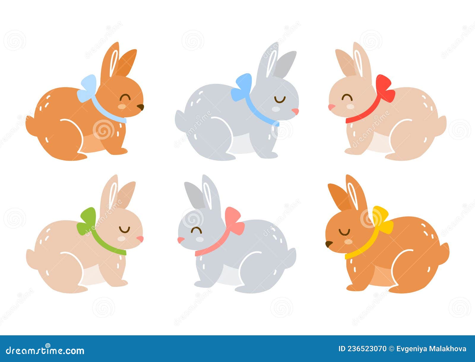 Cartoon Rabbits Animal Characters Set Coloring Page | CartoonDealer.com ...
