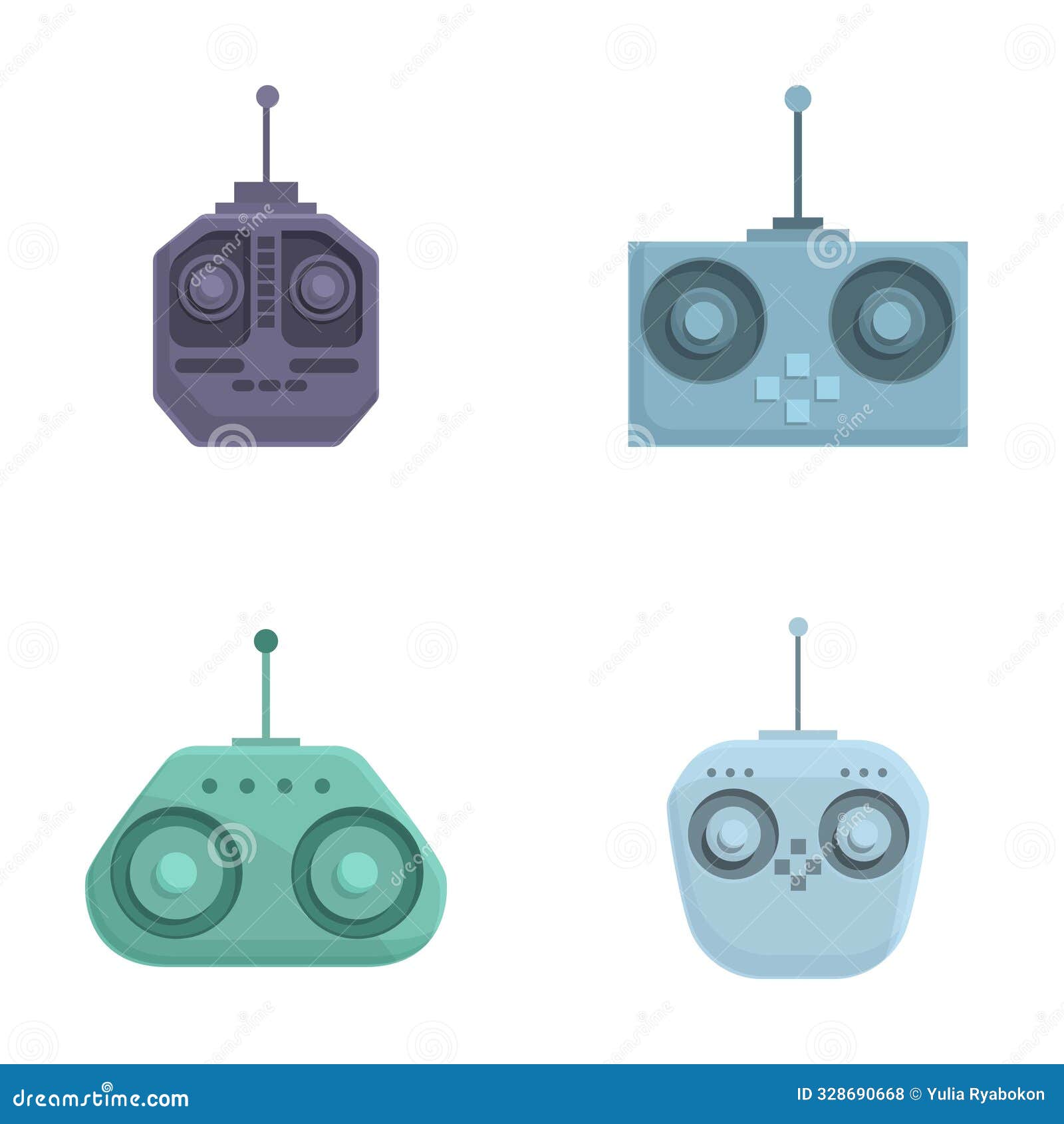 Set of Cartoon Rc Transmitter Controllers Stock Vector - Illustration ...