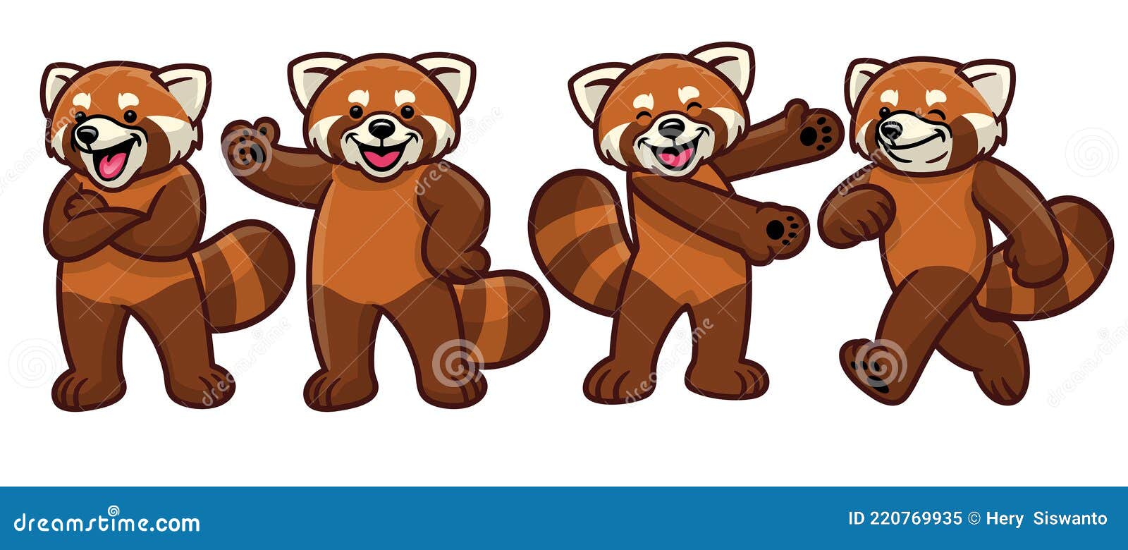 Red Panda Cartoon Character