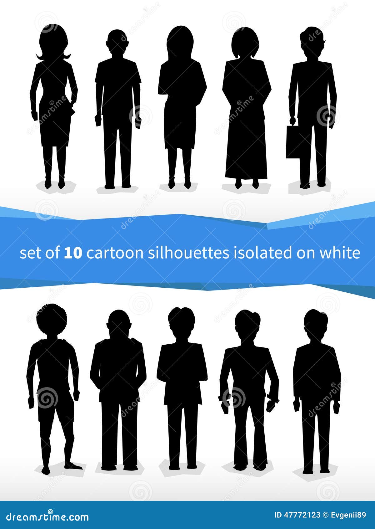 Cartoon Silhouettes Of Children. Vector Illustration | CartoonDealer ...