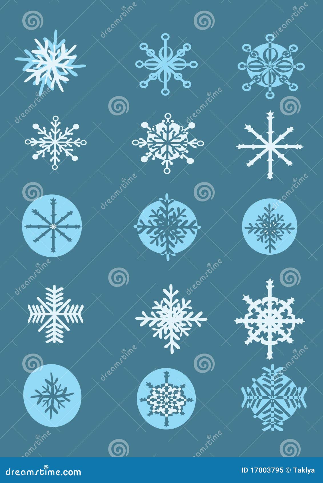 Set of cartoon snowflakes stock vector. Illustration of decorative ...