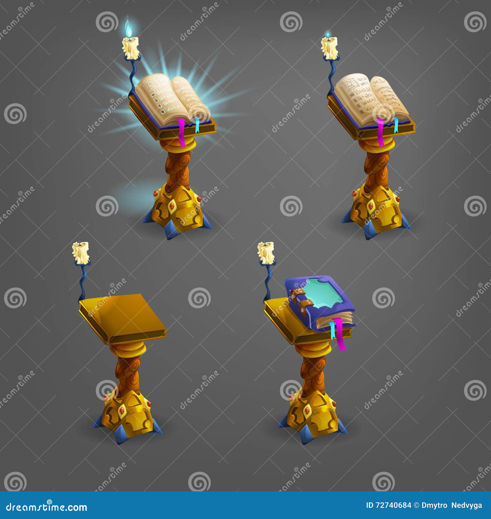 Set of Cartoon Stand for Book. Stock Vector - Illustration of book ...