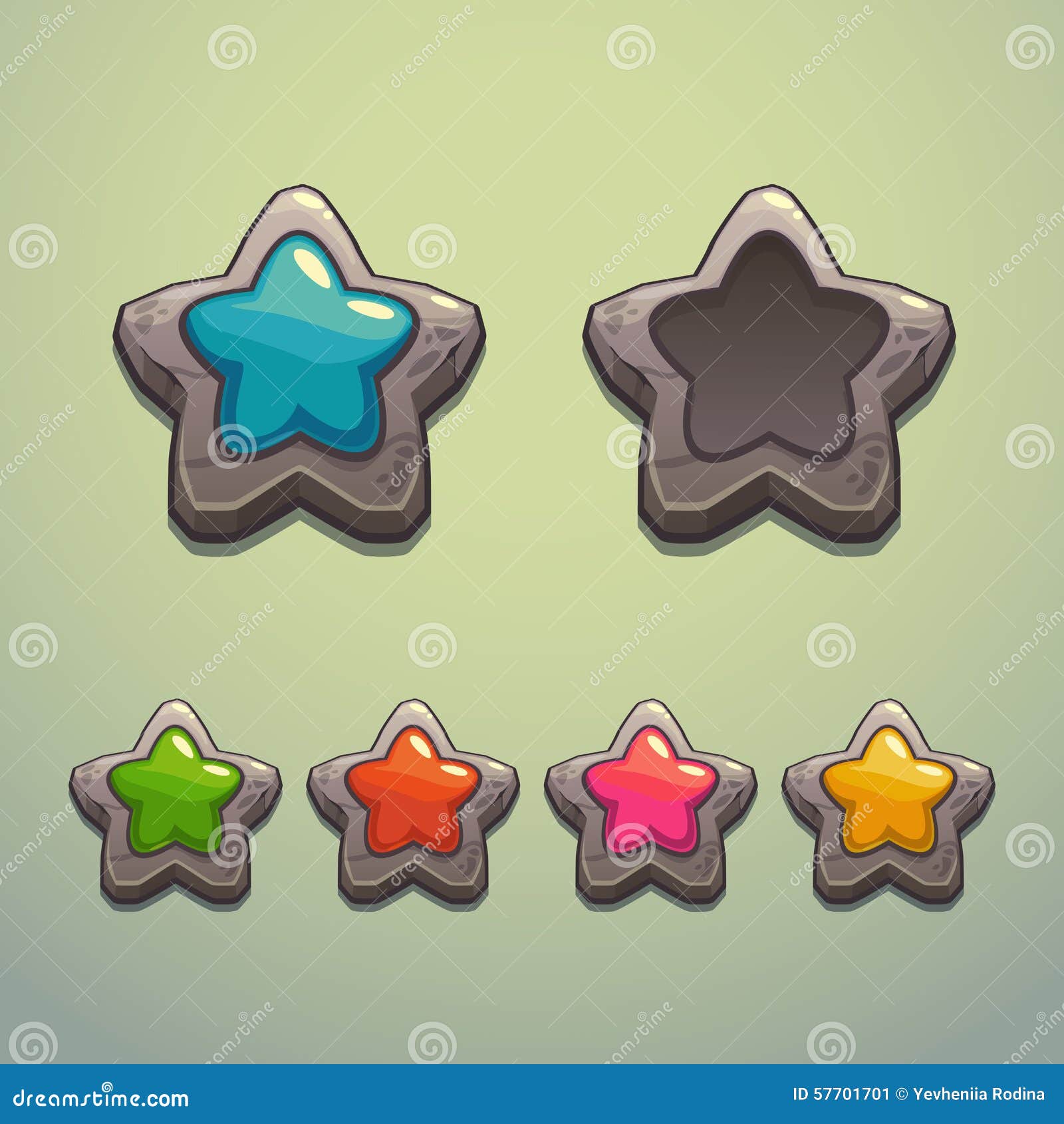 Set of cartoon stone stars stock illustration. Illustration of media ...