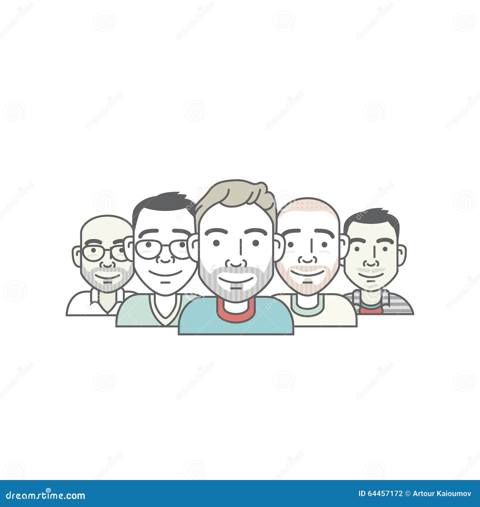 Set of Cartoon-style Vector Hipster Characters Stock Vector ...