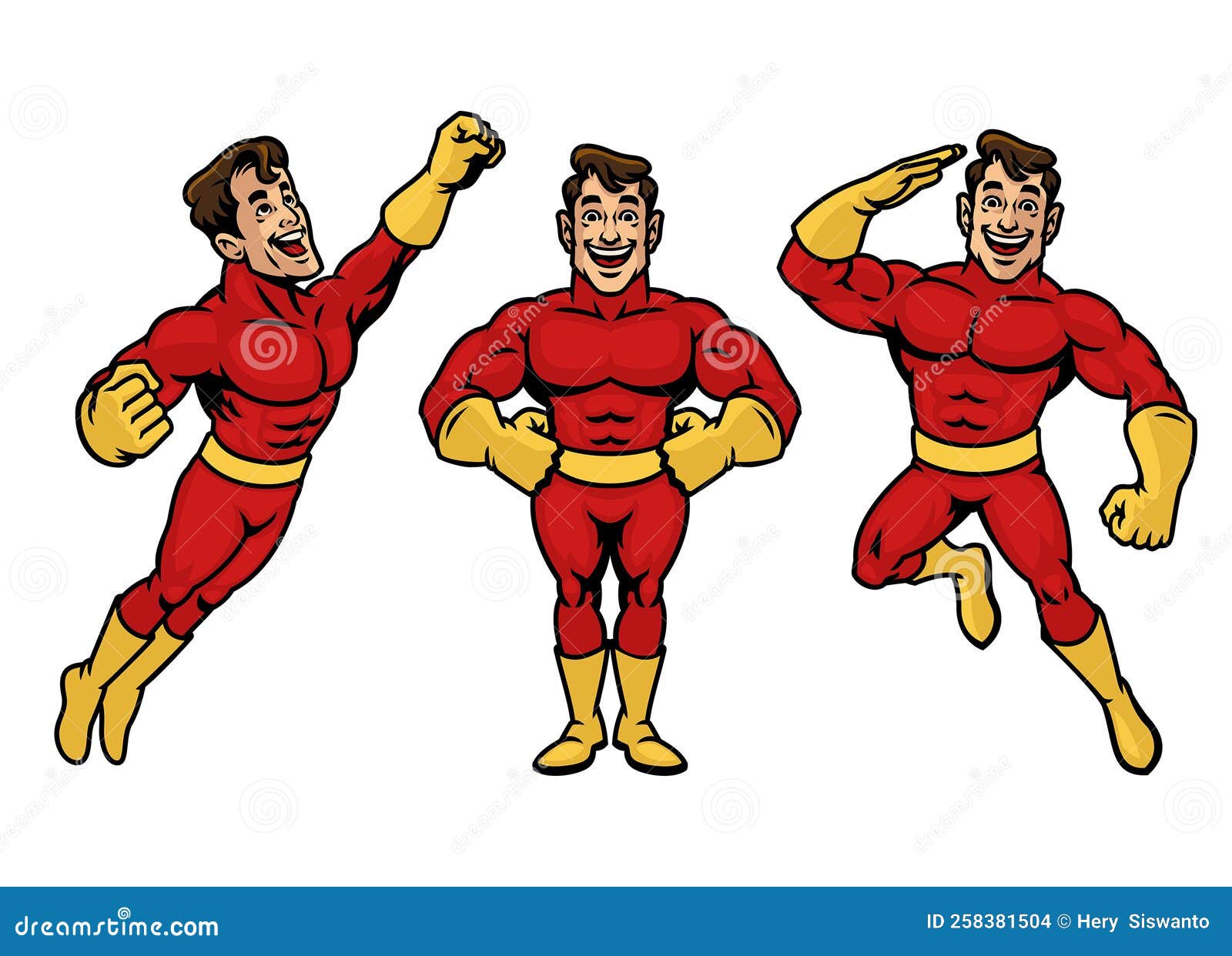 Set of Cartoon Super Hero Character Stock Vector - Illustration of ...