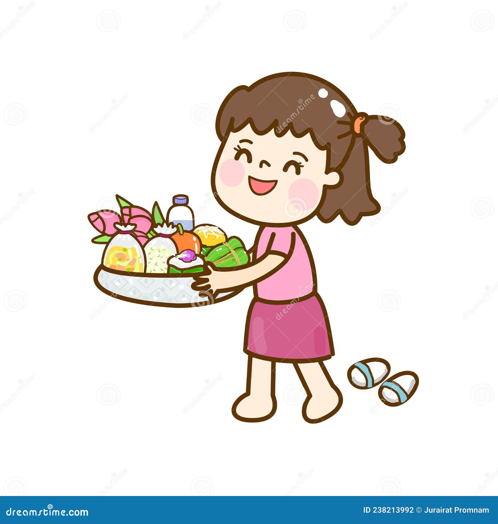Cartoon Offering To Buddhist Vector Stock Vector - Illustration of ...