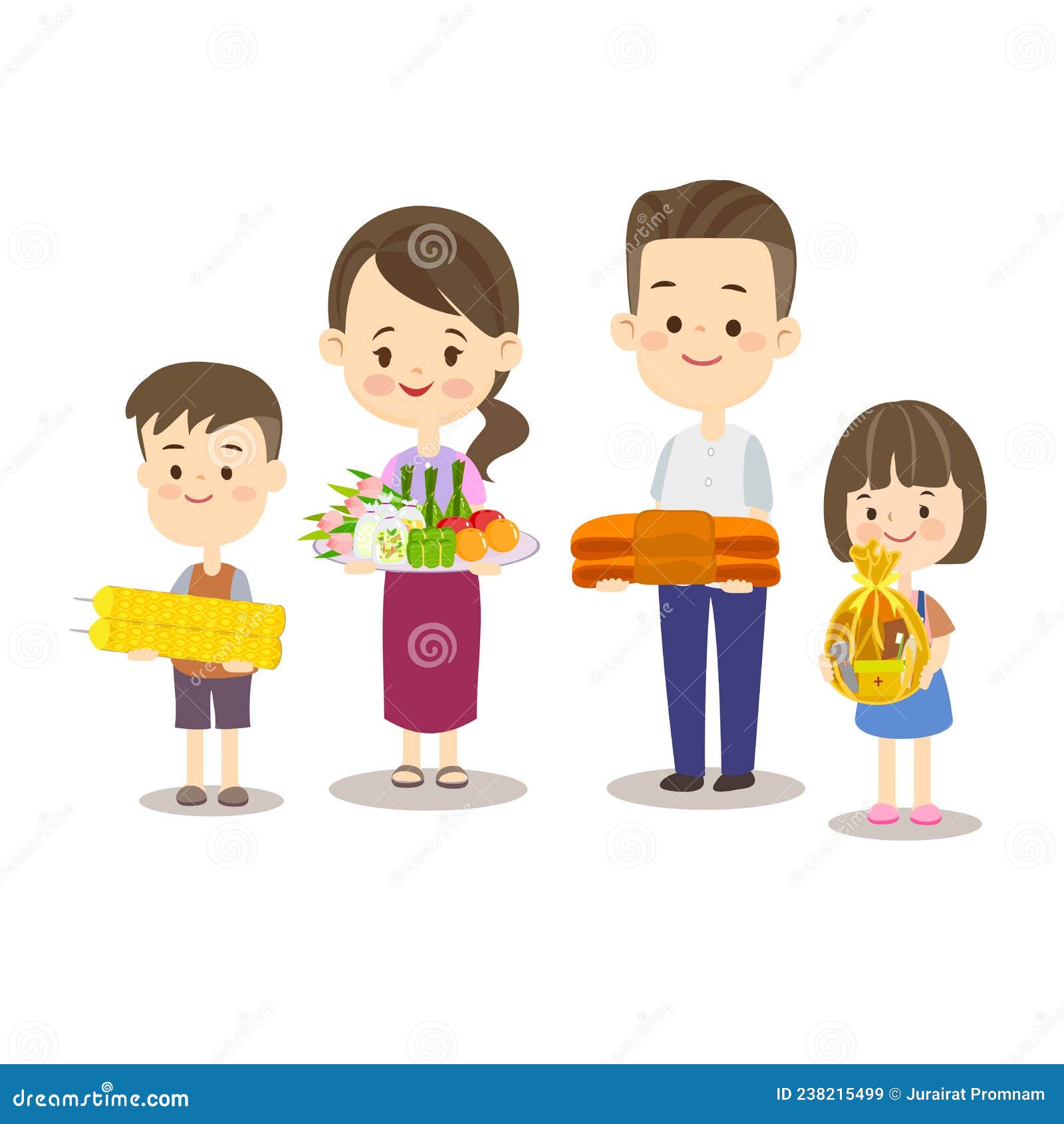 Cartoon Offering To Buddhist Vector Stock Vector - Illustration of ...