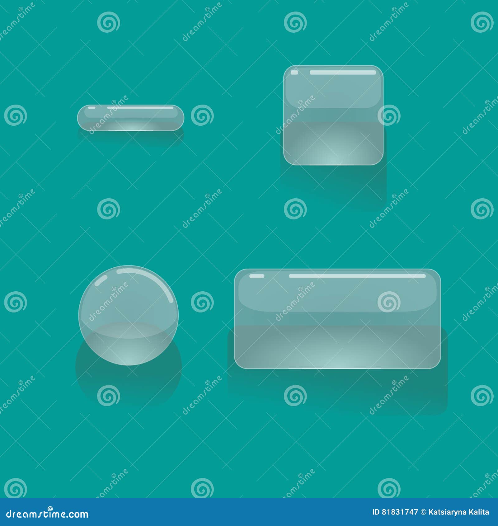 Set of Cartoon Transparent, Glossy, Glass Buttons Stock Vector ...