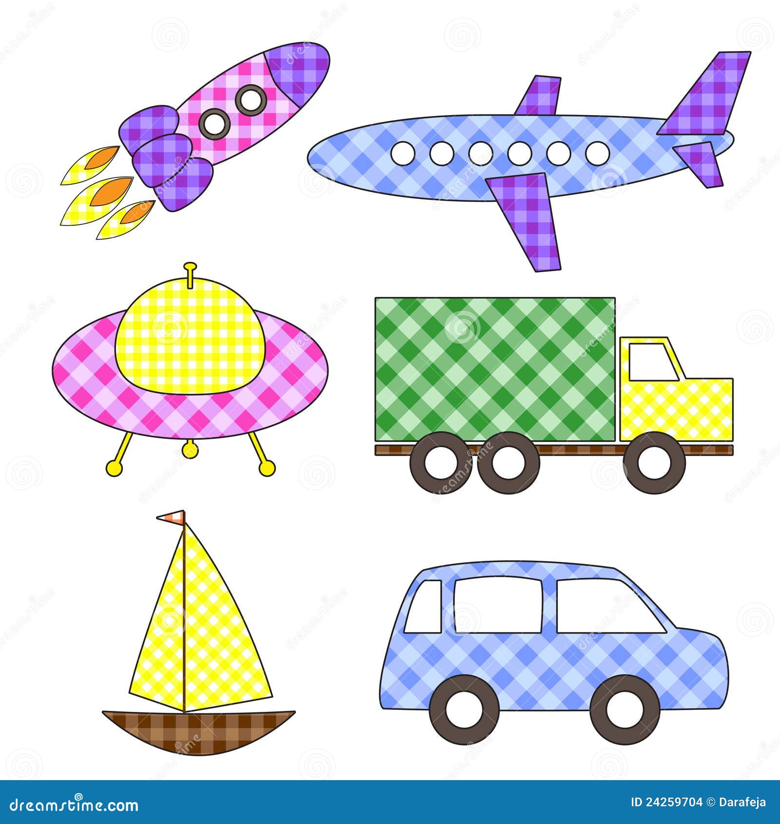 Set of Cartoon Vector Transport Stickers Stock Vector - Illustration of ...