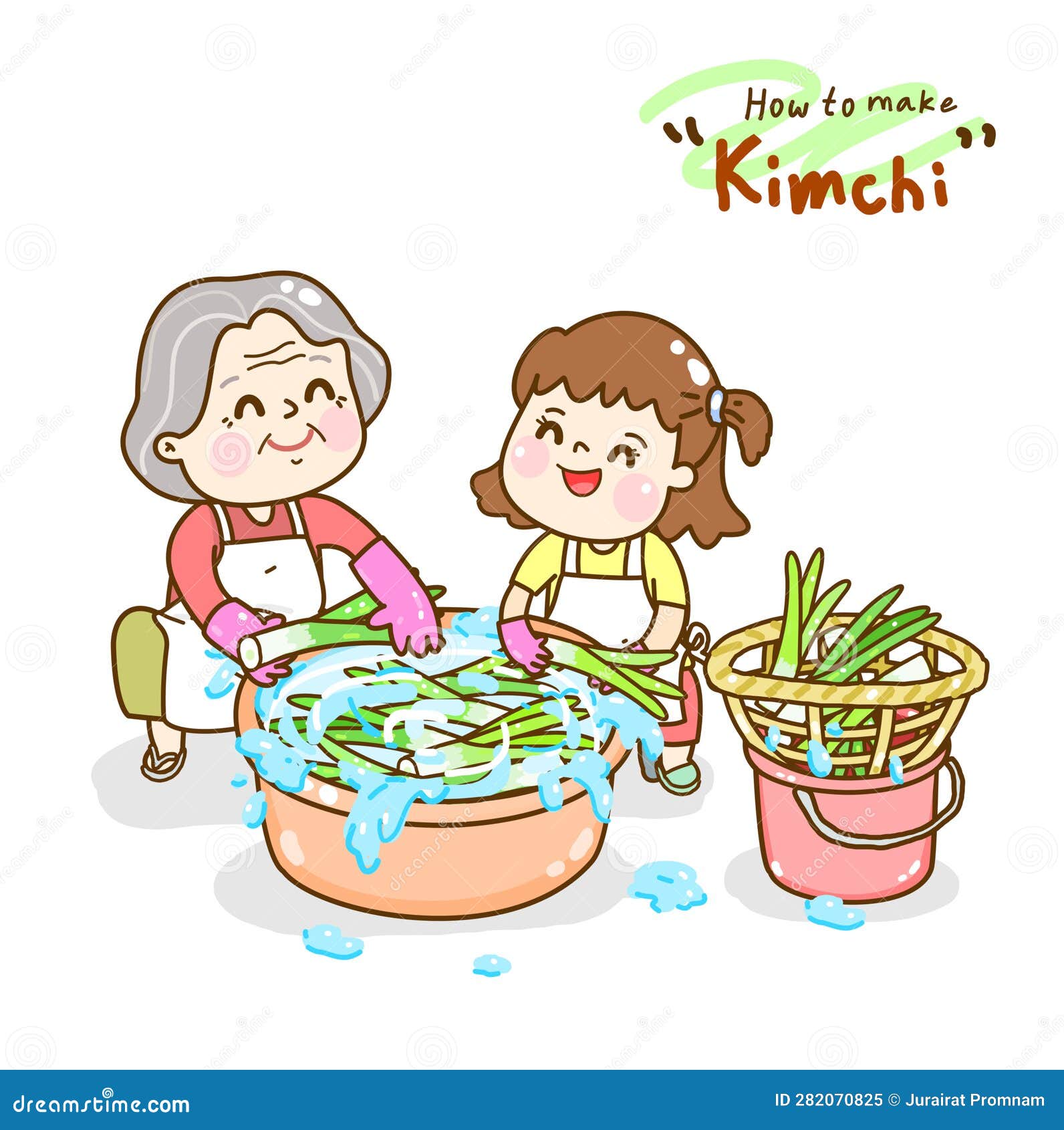Set Cartoon Washing Vegetable Character. Stock Illustration ...