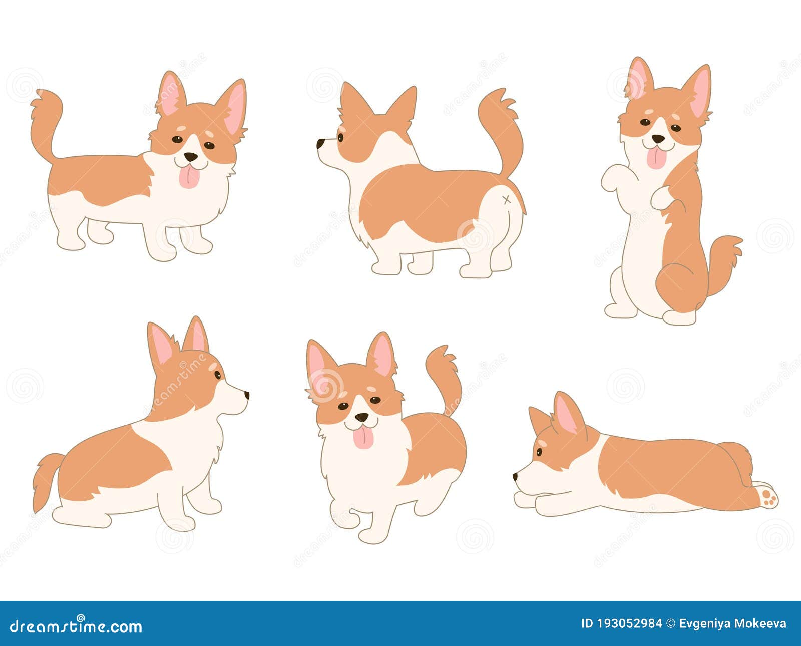 Cartoon Welsh Corgi Dog Diving In The Ocean Vector Illustration ...