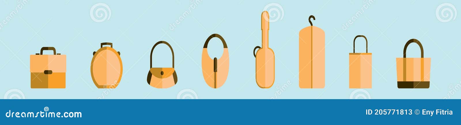 Set of Case Cartoon Icon Design Template with Various Models. Vector ...