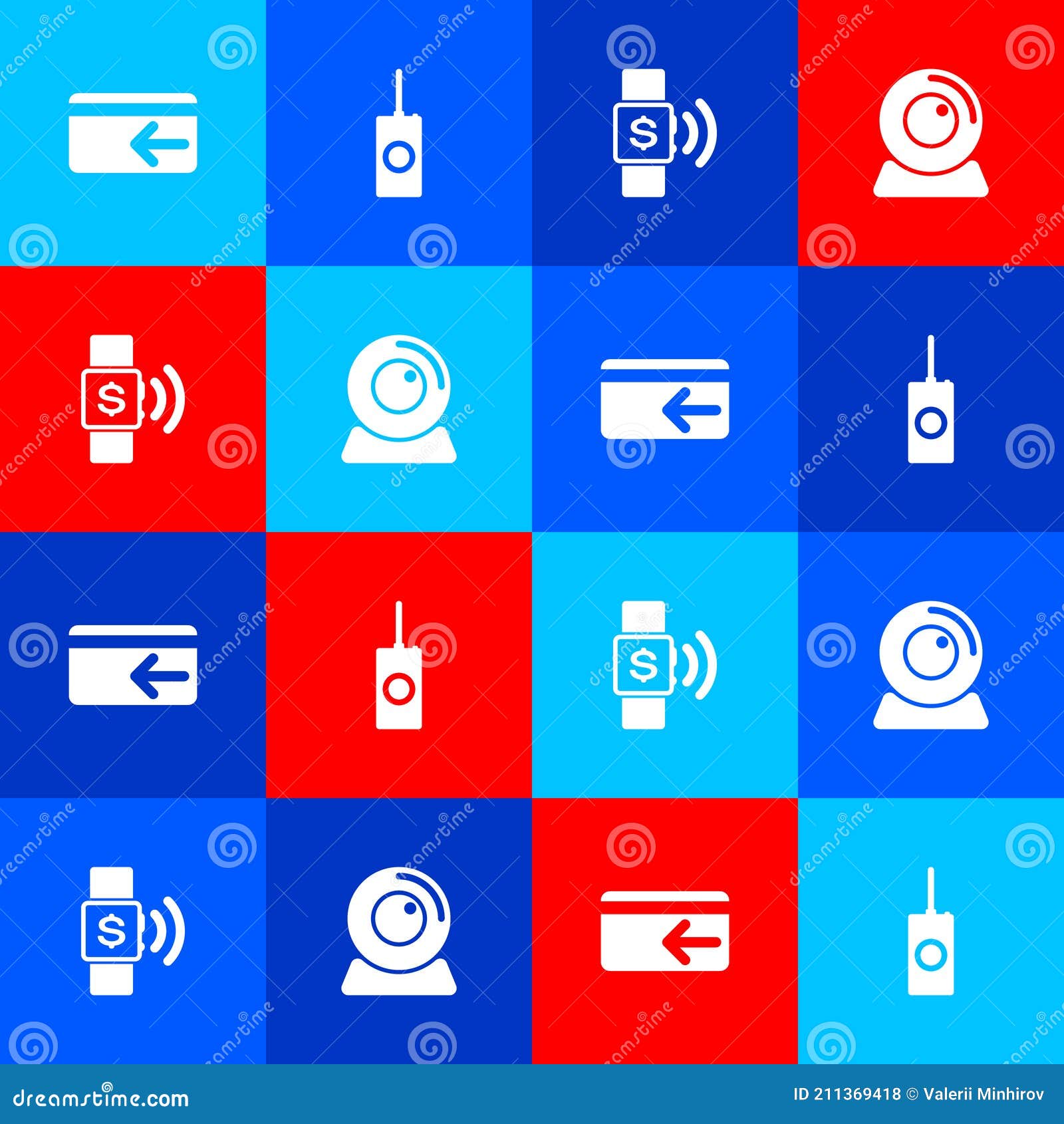 Set Cash Back, Remote Control, Contactless Payment and Web Camera Icon ...
