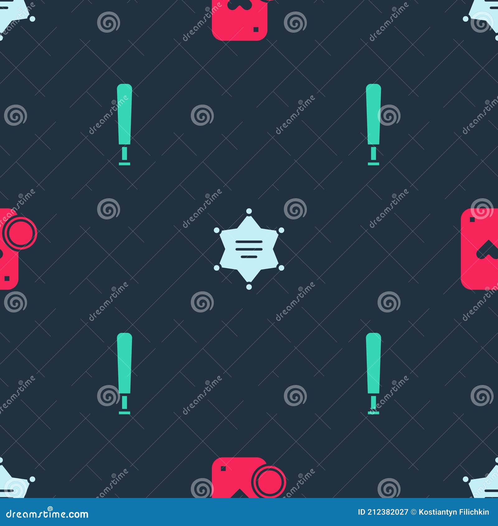 Set Casino Chip and Playing Cards, Hexagram Sheriff and Baseball Bat on ...