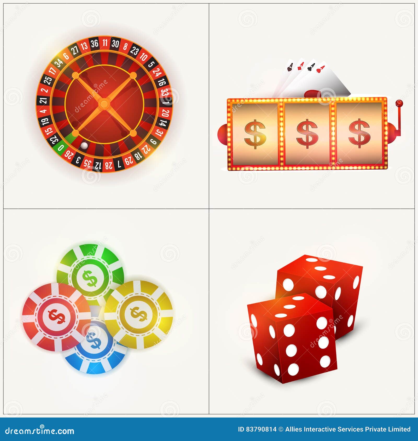Set of Casino objects. stock illustration. Illustration of gamble ...