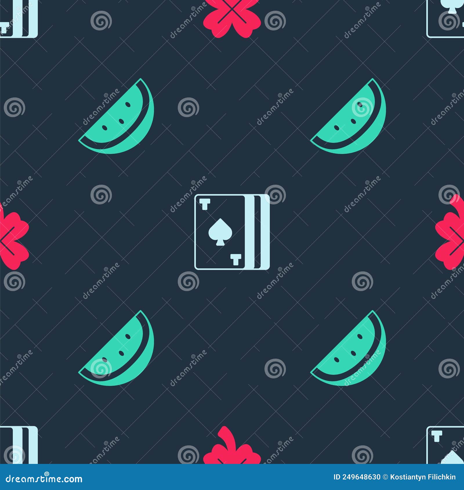 Set Casino Slot Machine with Clover, Deck of Playing Cards and ...