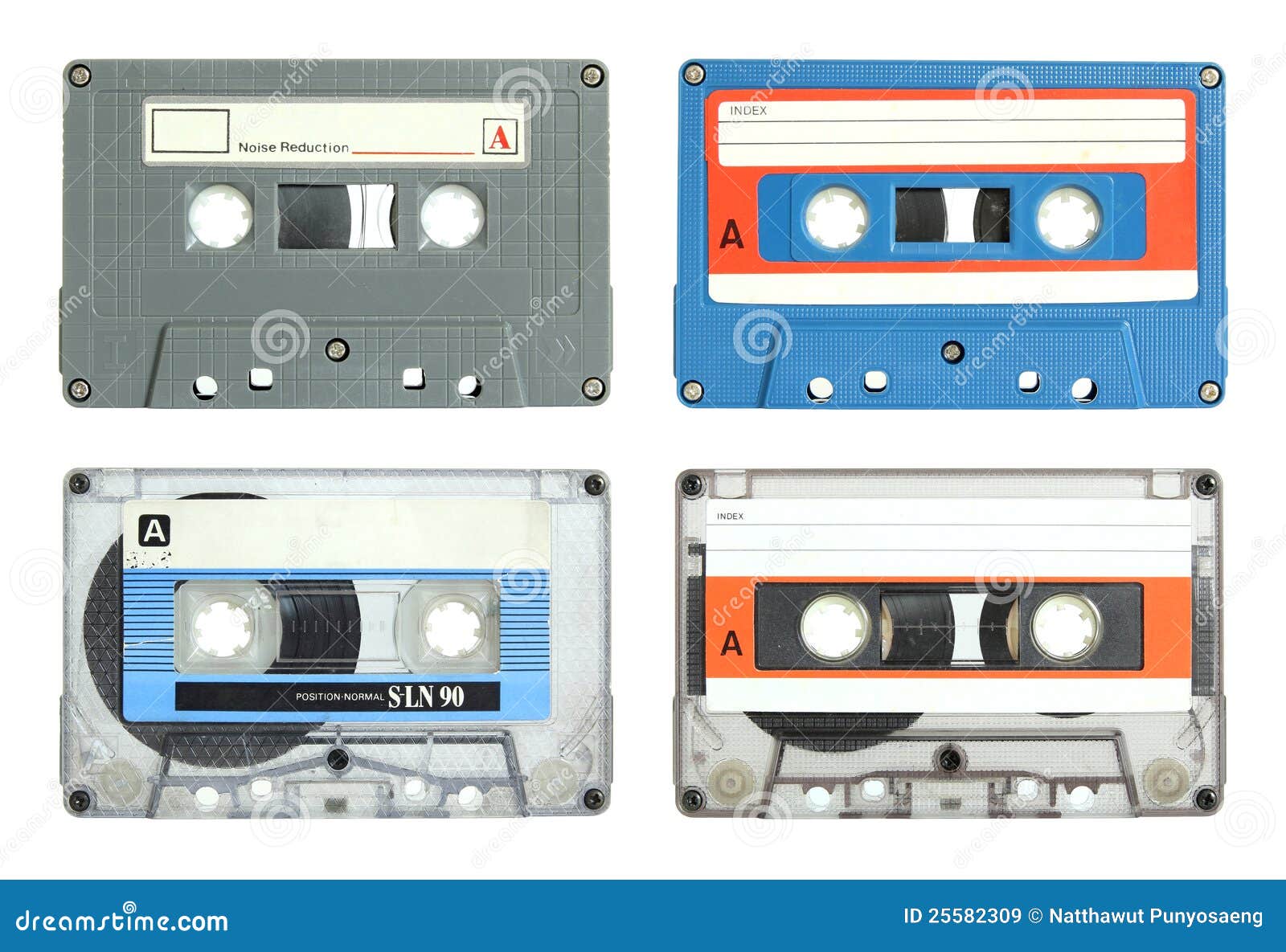 Set of Cassette Tape Isolated Stock Image - Image of 1980s, isolated ...