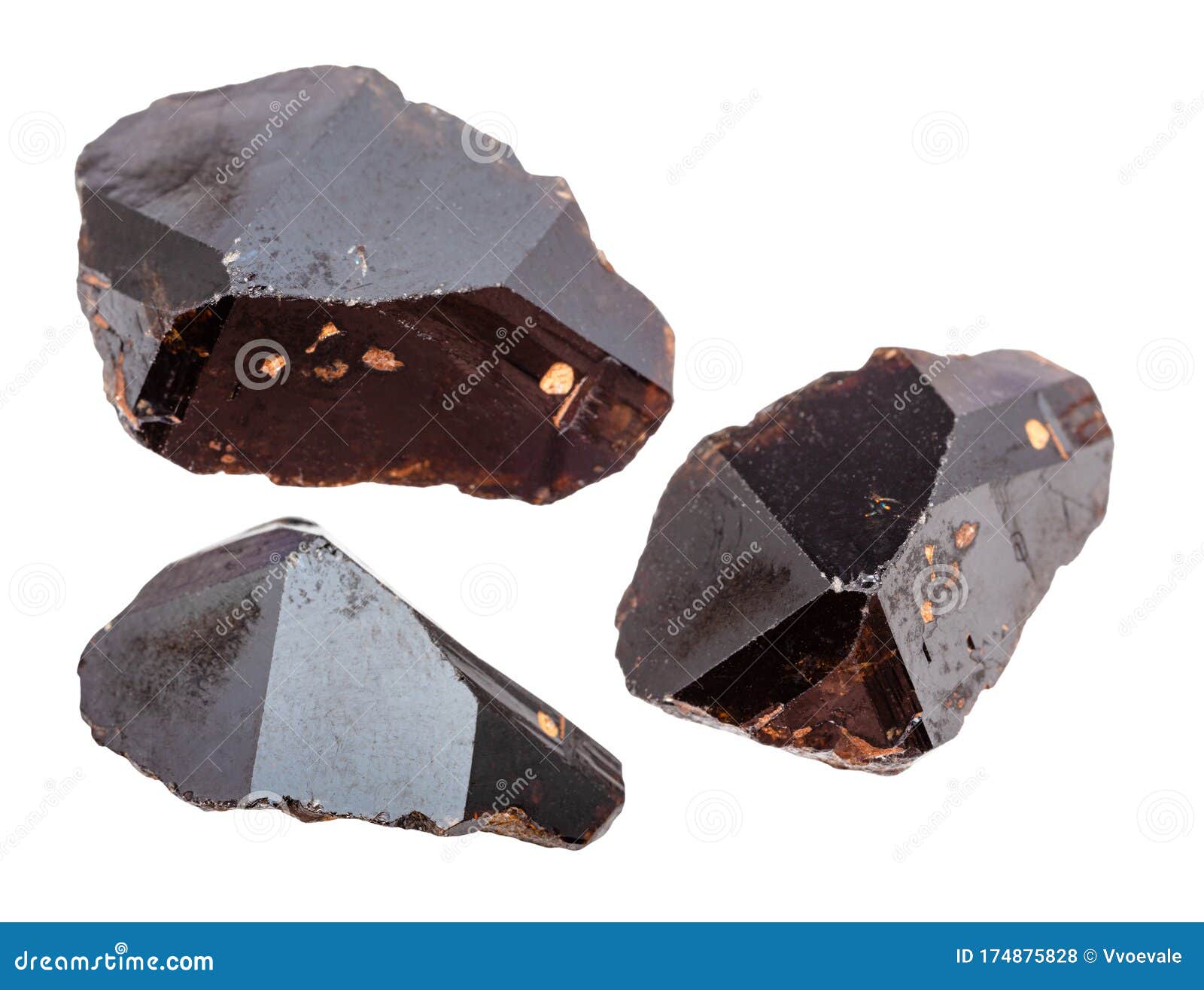 Set of Cassiterite Tin Ore Crystals Isolated Stock Photo - Image of ...