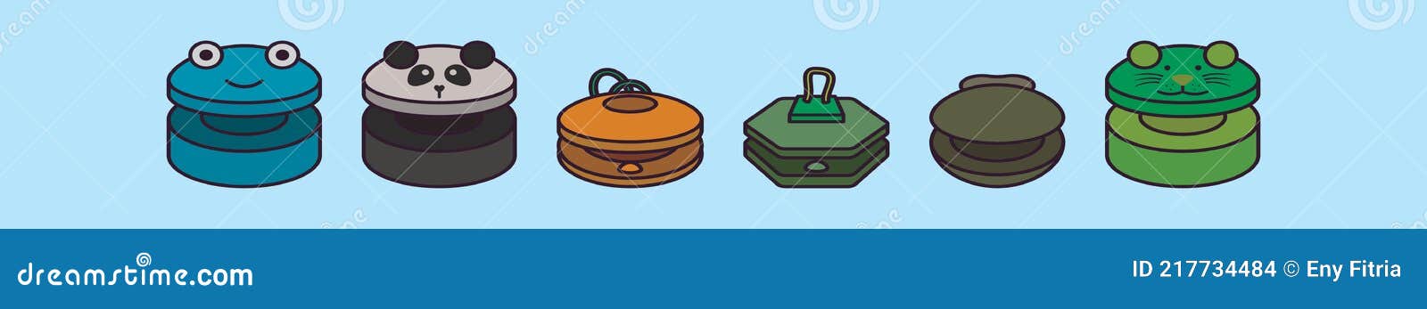 Set of Castanets Cartoon Icon Design Template with Various Models ...