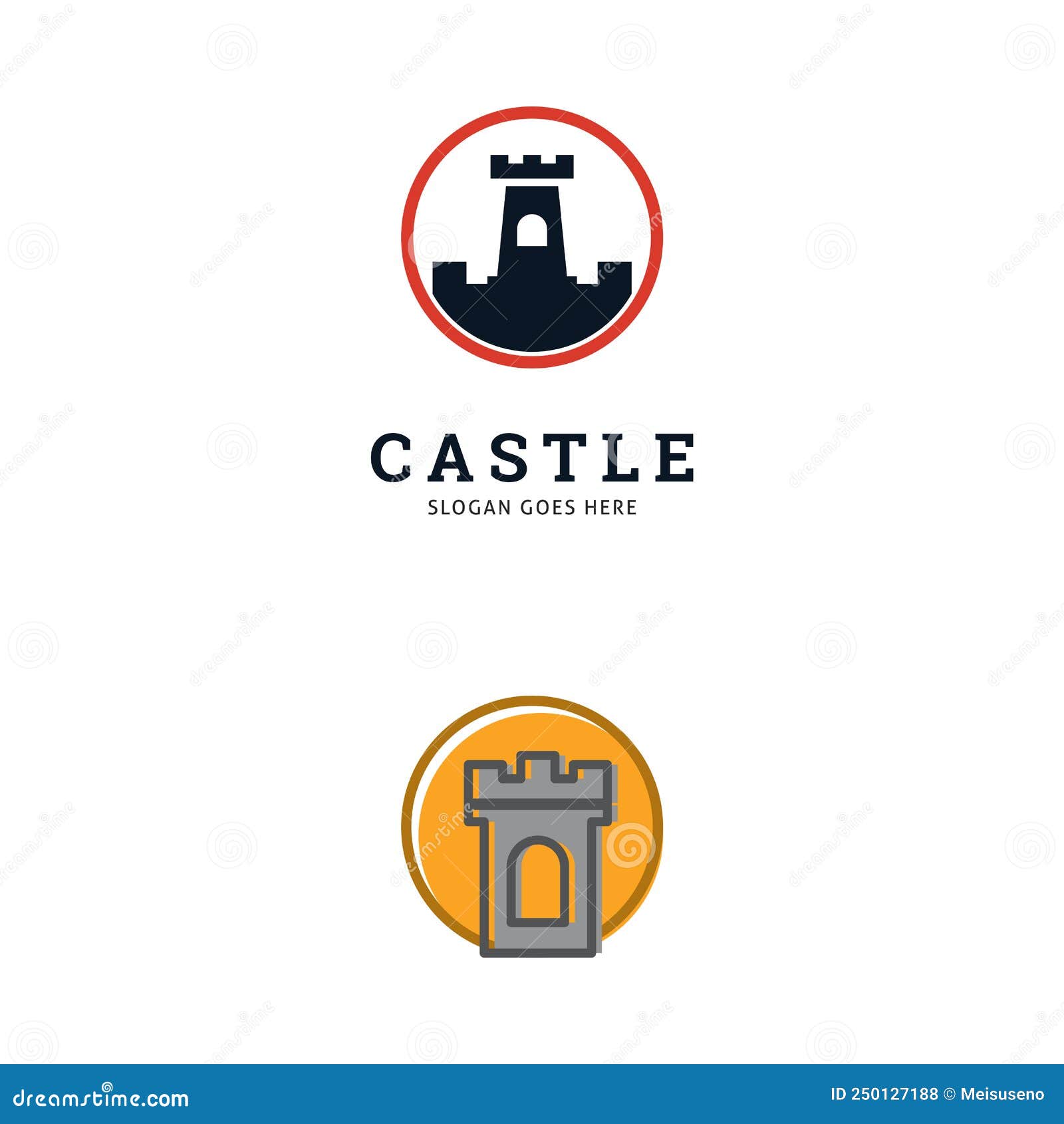 Set of Castle Icon Vector Logo Template Illustration Design Stock ...