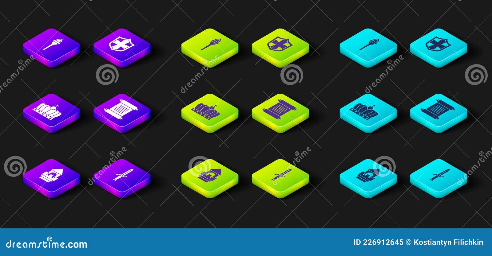 Set Dagger, King Crown, Portrait Museum, Human Skull, Broken Bone And ...