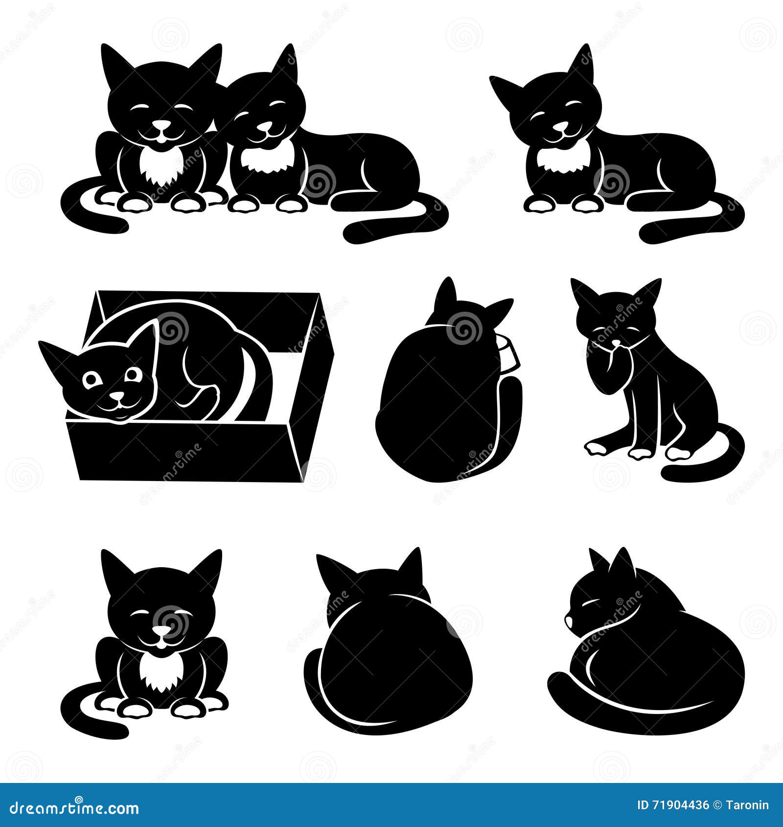 Set of cat icons. stock vector. Illustration of sign - 71904436