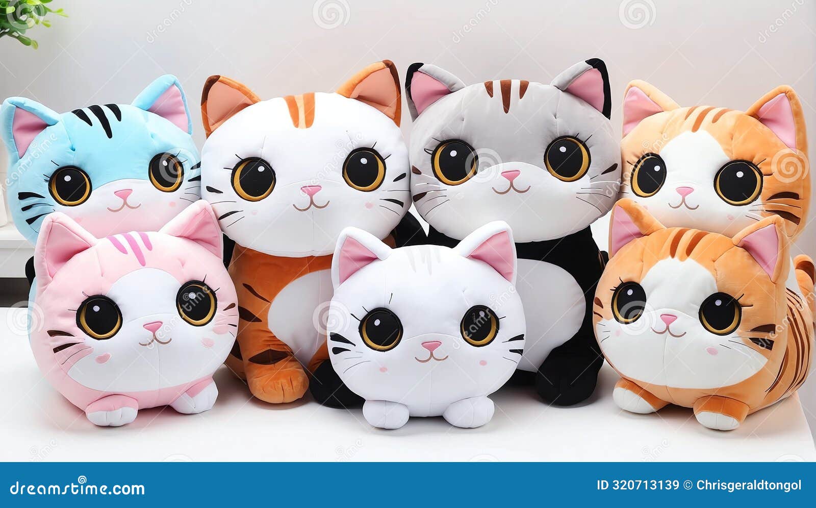 Set of Cat Plush Dolls Stuffed Ai Generated Stock Illustration ...