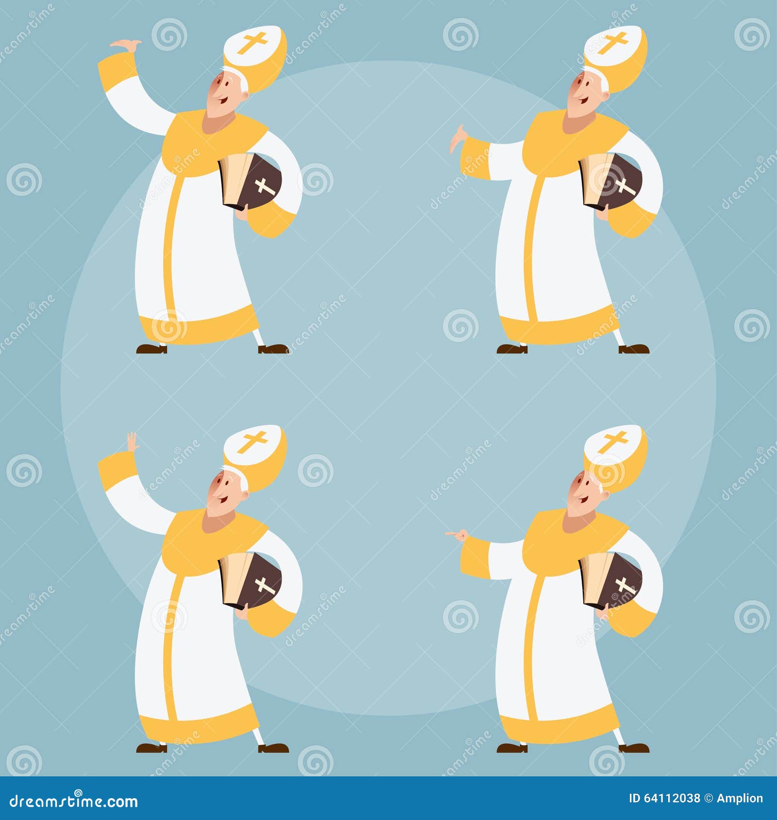 Set of Catolic Popes stock vector. Illustration of priest - 64112038