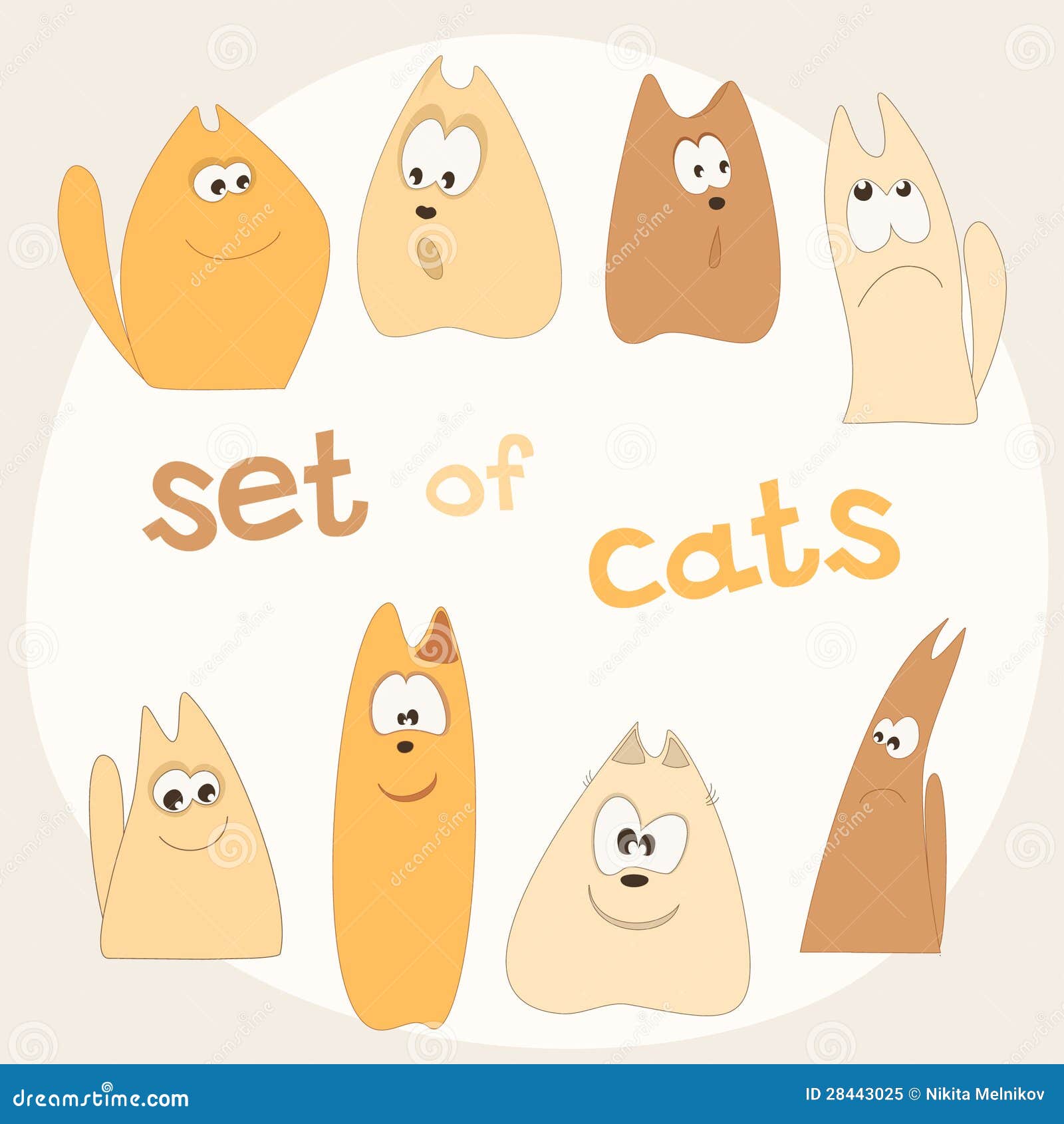 Set of cats stock vector. Illustration of animal, character - 28443025