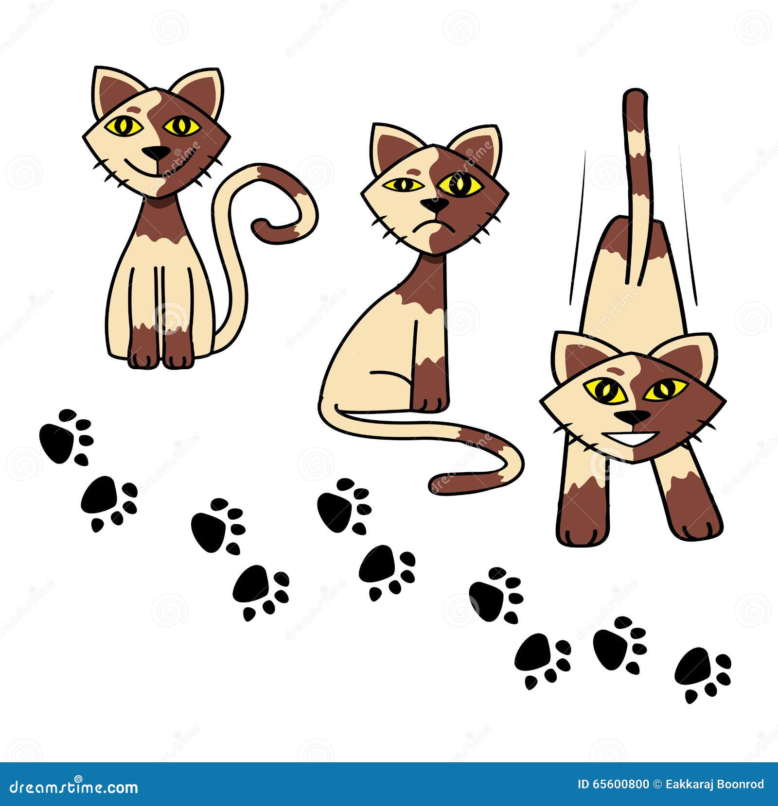 Set cats foot vector icon stock vector. Illustration of design - 65600800