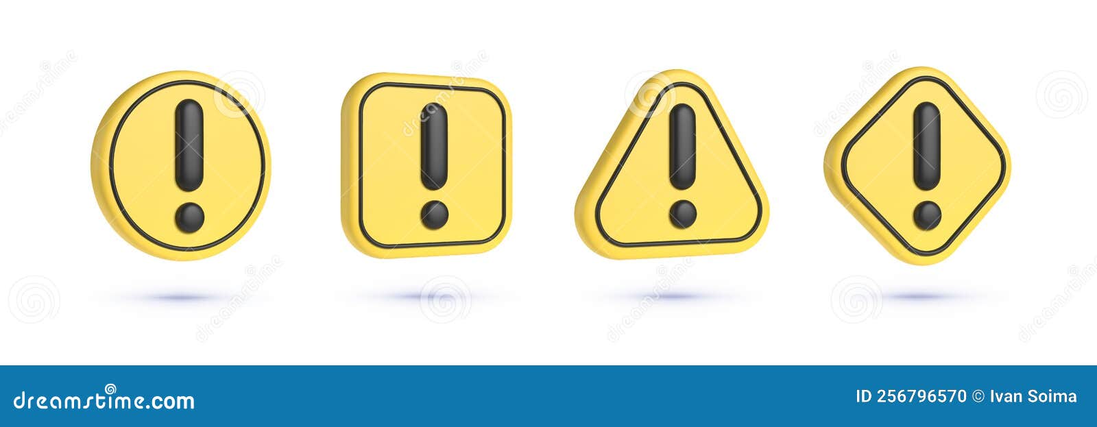 Set of Caution 3D Icons Vector. Caution 3d in 3d Style. Alert Message ...