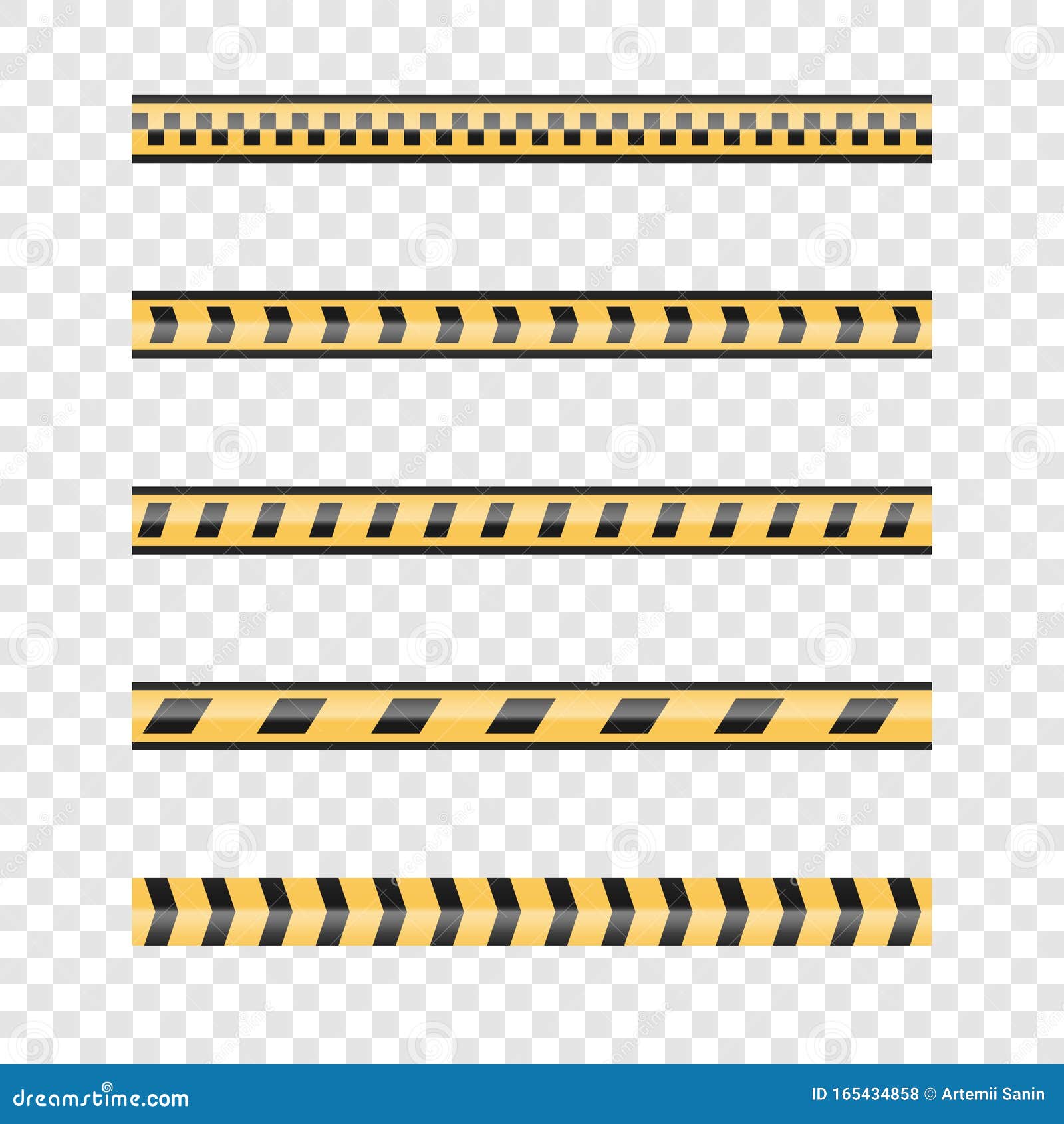 Set of Caution Danger Tapes. Warning Security Vector. Barricade Lines ...