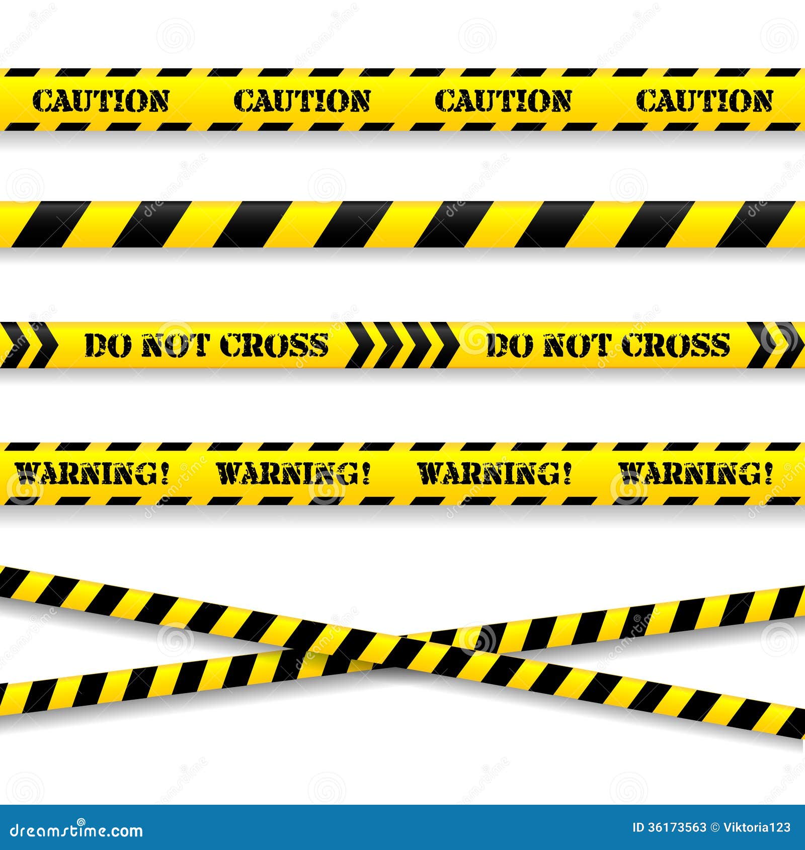 Set of Caution Tapes. Vector Illustration Stock Vector - Illustration ...