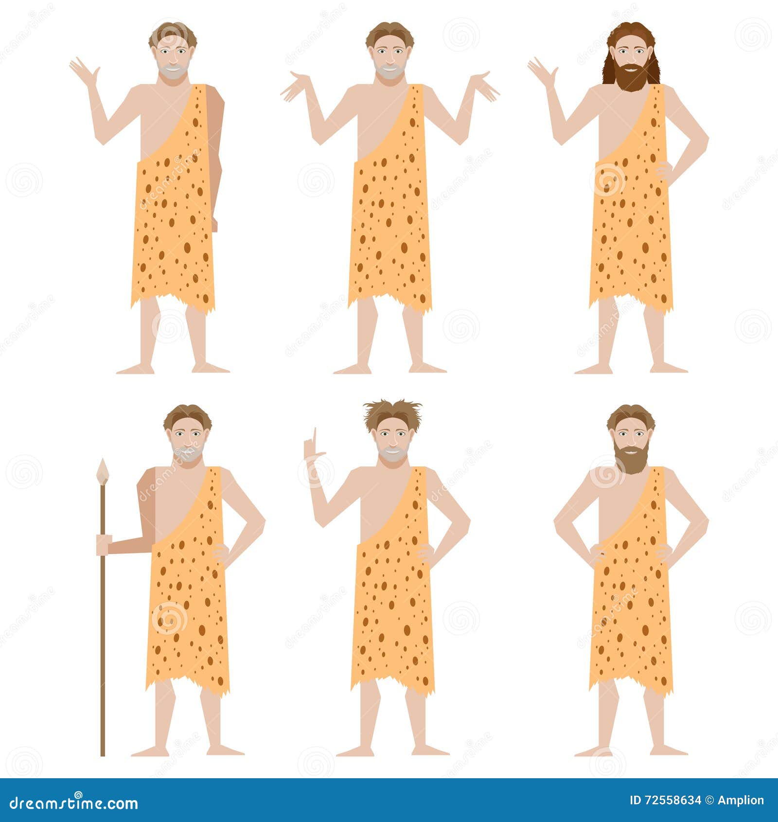 Set of Cavemen stock vector. Illustration of evolution - 72558634