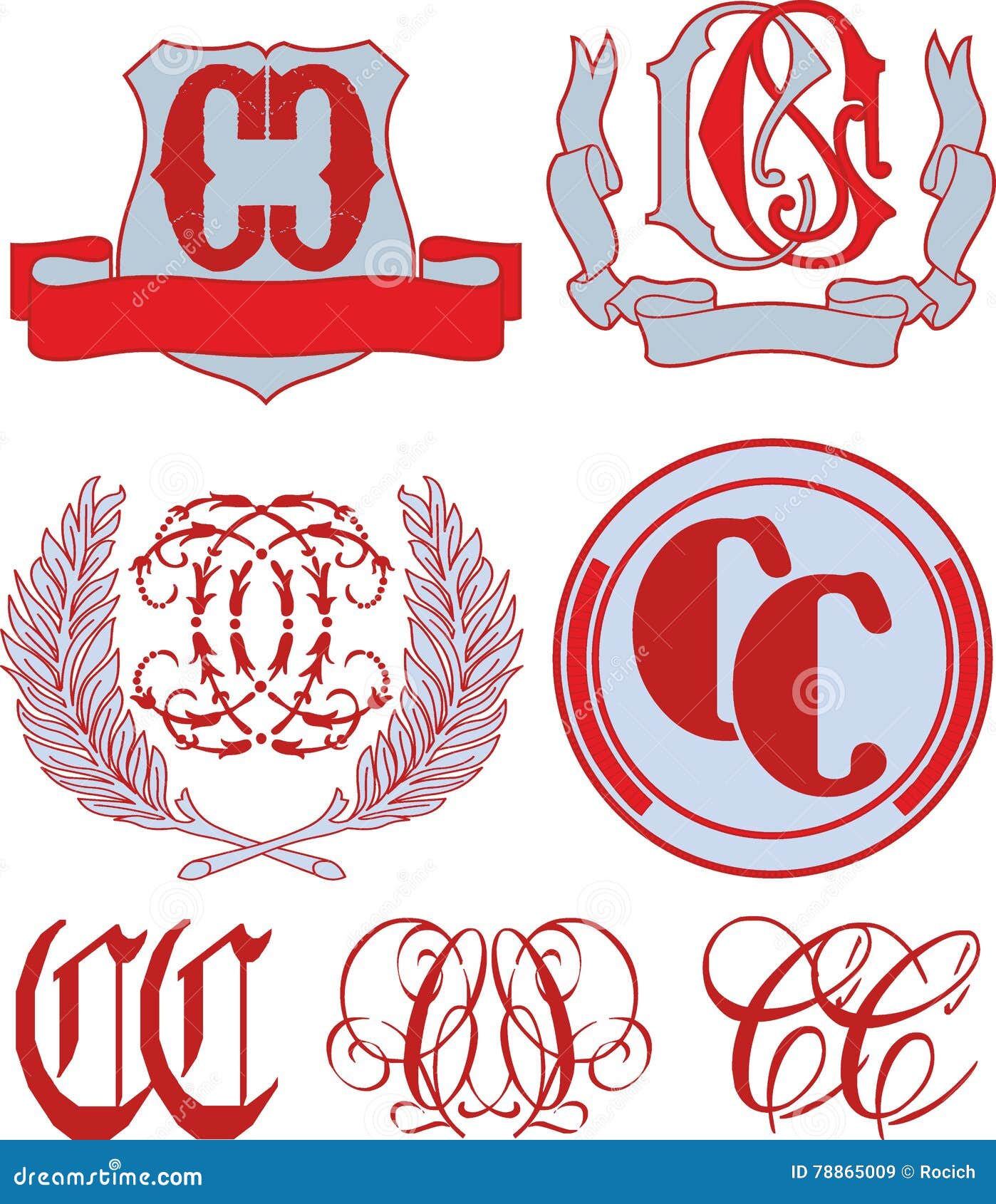 Set of CC Monograms and Emblem Templates Stock Vector - Illustration of ...