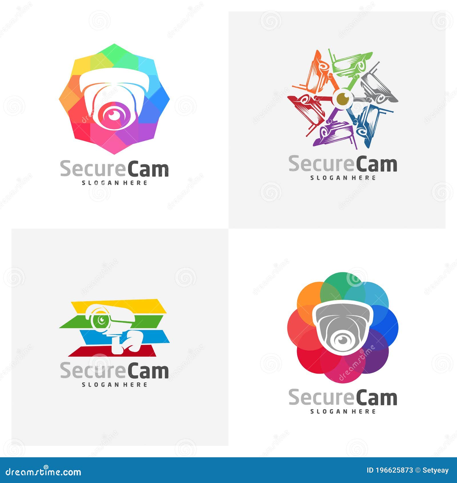 Set of CCTV Camera Logo Design Vector Template, Concept Symbol, Icon ...