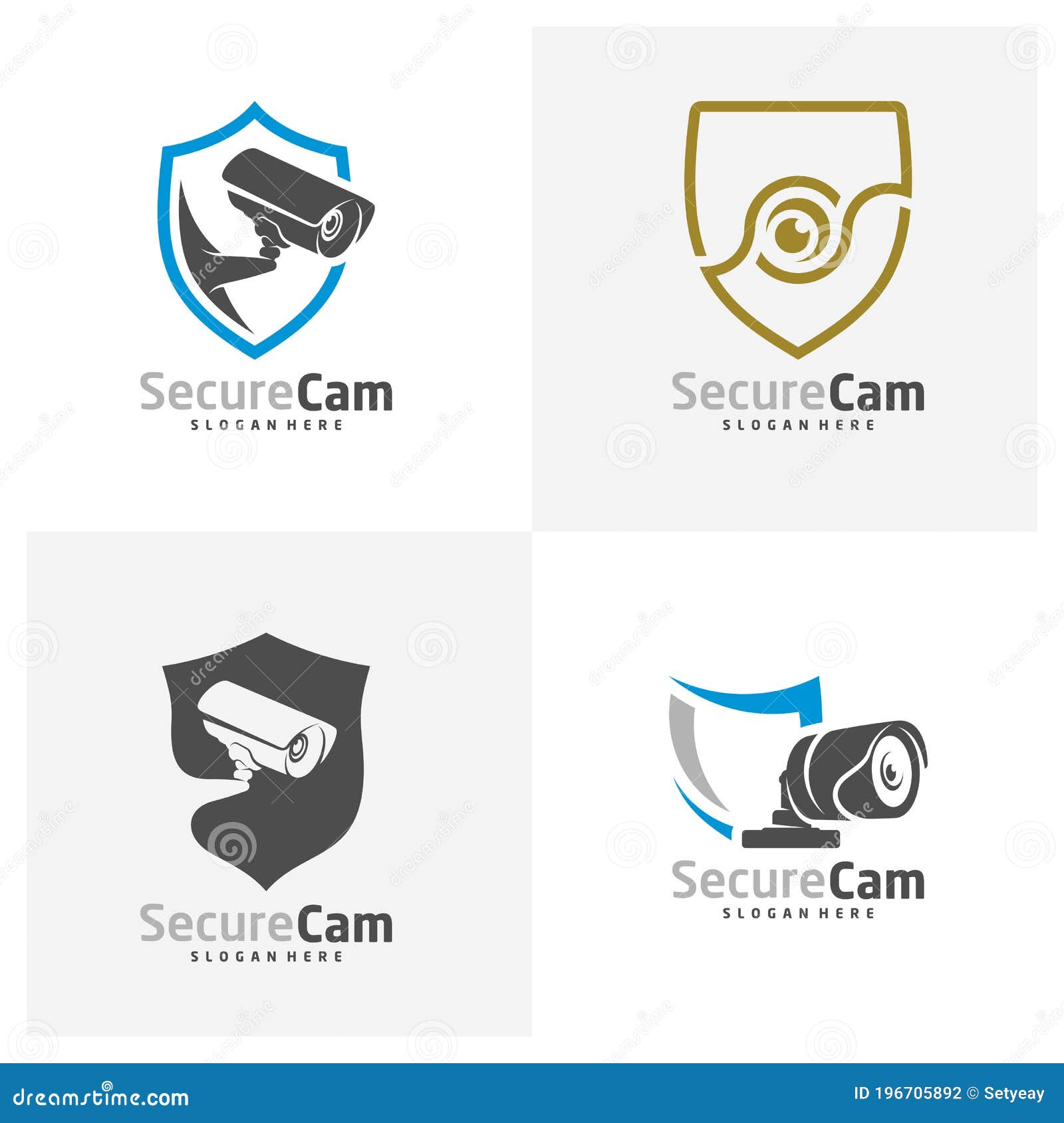 Set of CCTV Camera with Shield Icon Logo Design Vector Template ...
