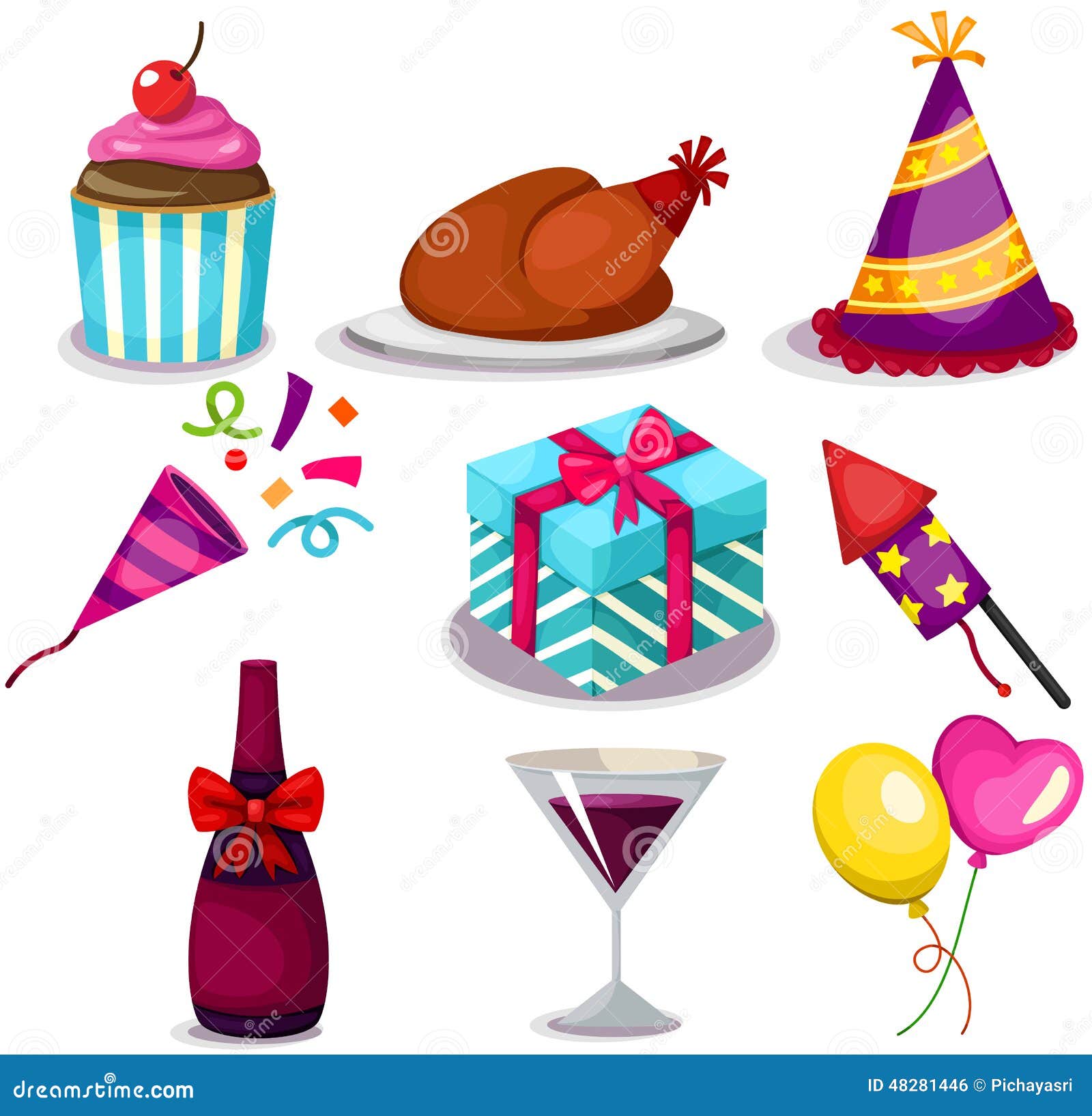 Set of celebrate stock vector. Illustration of celebrate - 48281446