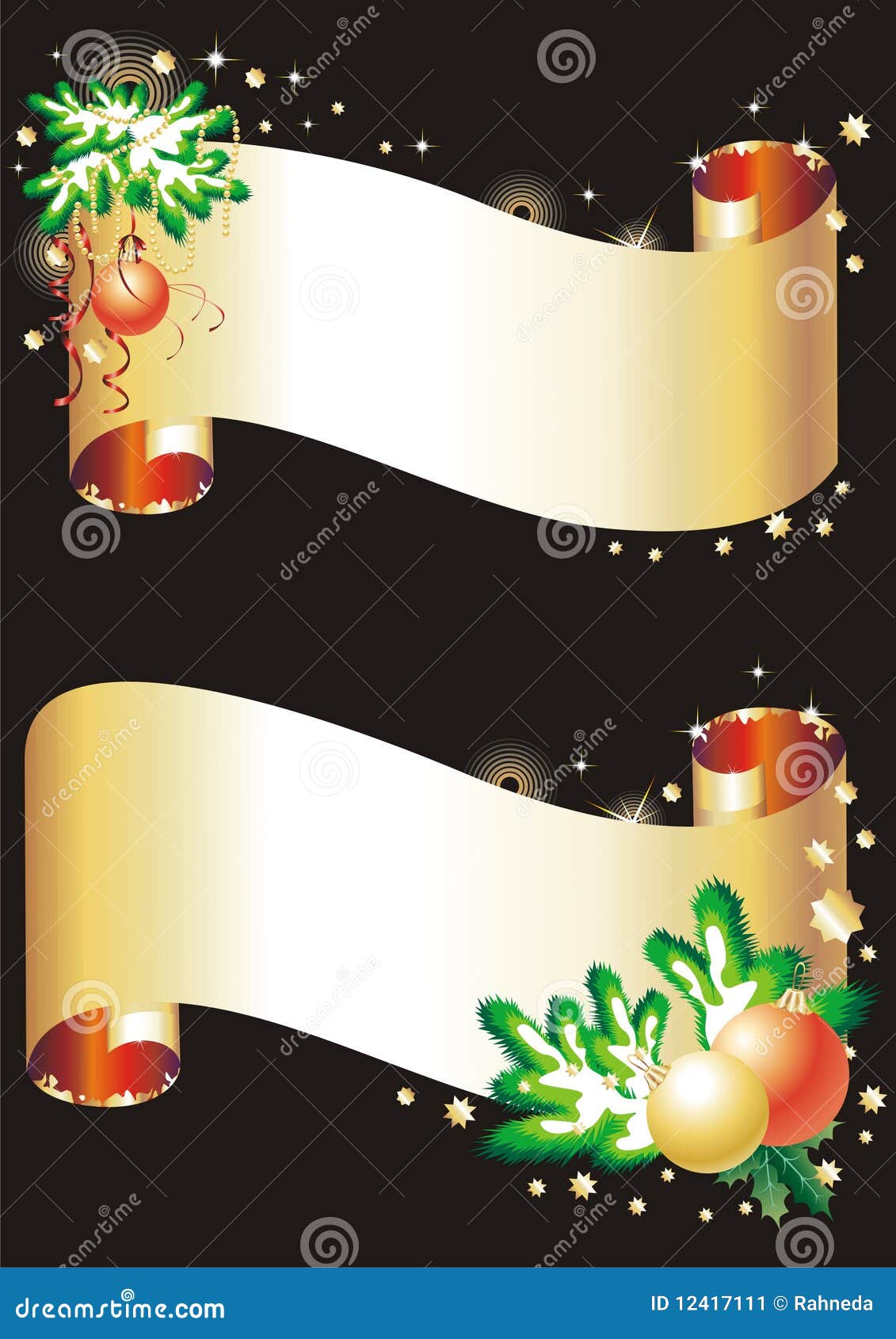 Set of Celebratory Scrolls. Stock Vector - Illustration of christmas ...