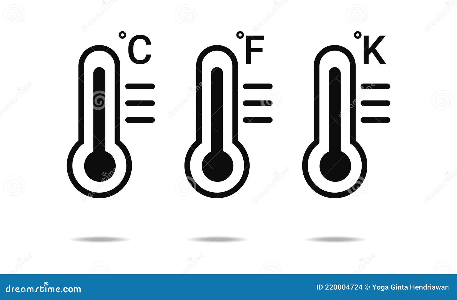 Set of Celsius Fahrenheit Kelvin Thermometer Symbol. Illustration ... Set of Celsius Fahrenheit Kelvin Thermometer Symbol. Illustration ...