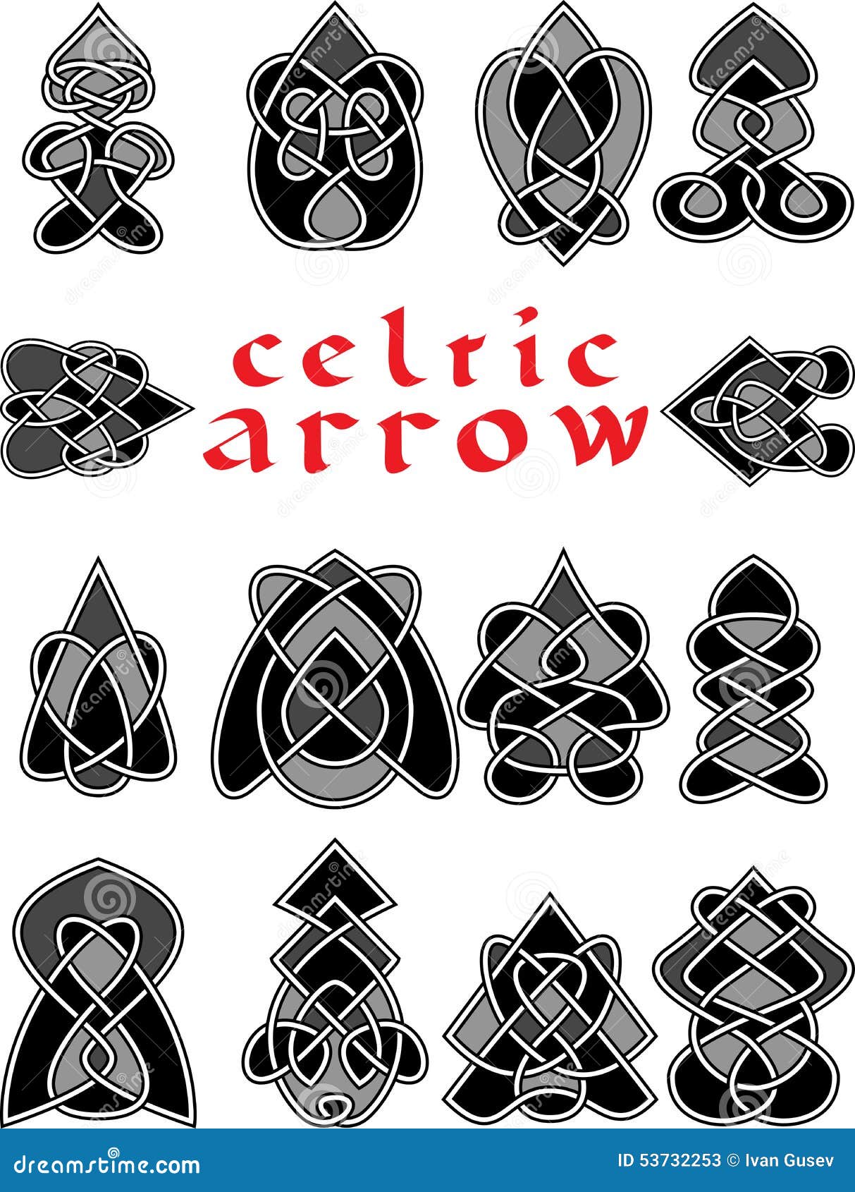Set celtic arrows stock illustration. Illustration of arrow - 53732253