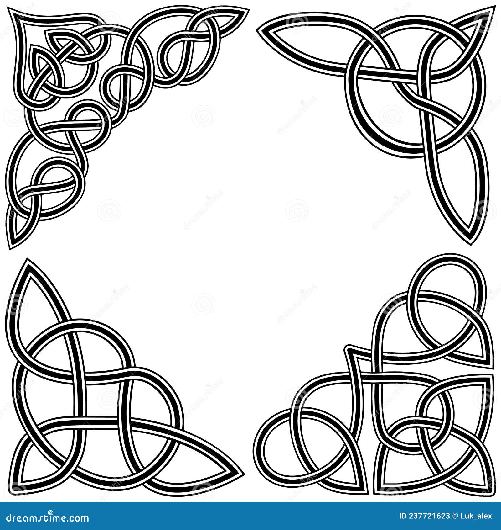 Set Celtic corner pattern stock vector. Illustration of graphic - 237721623