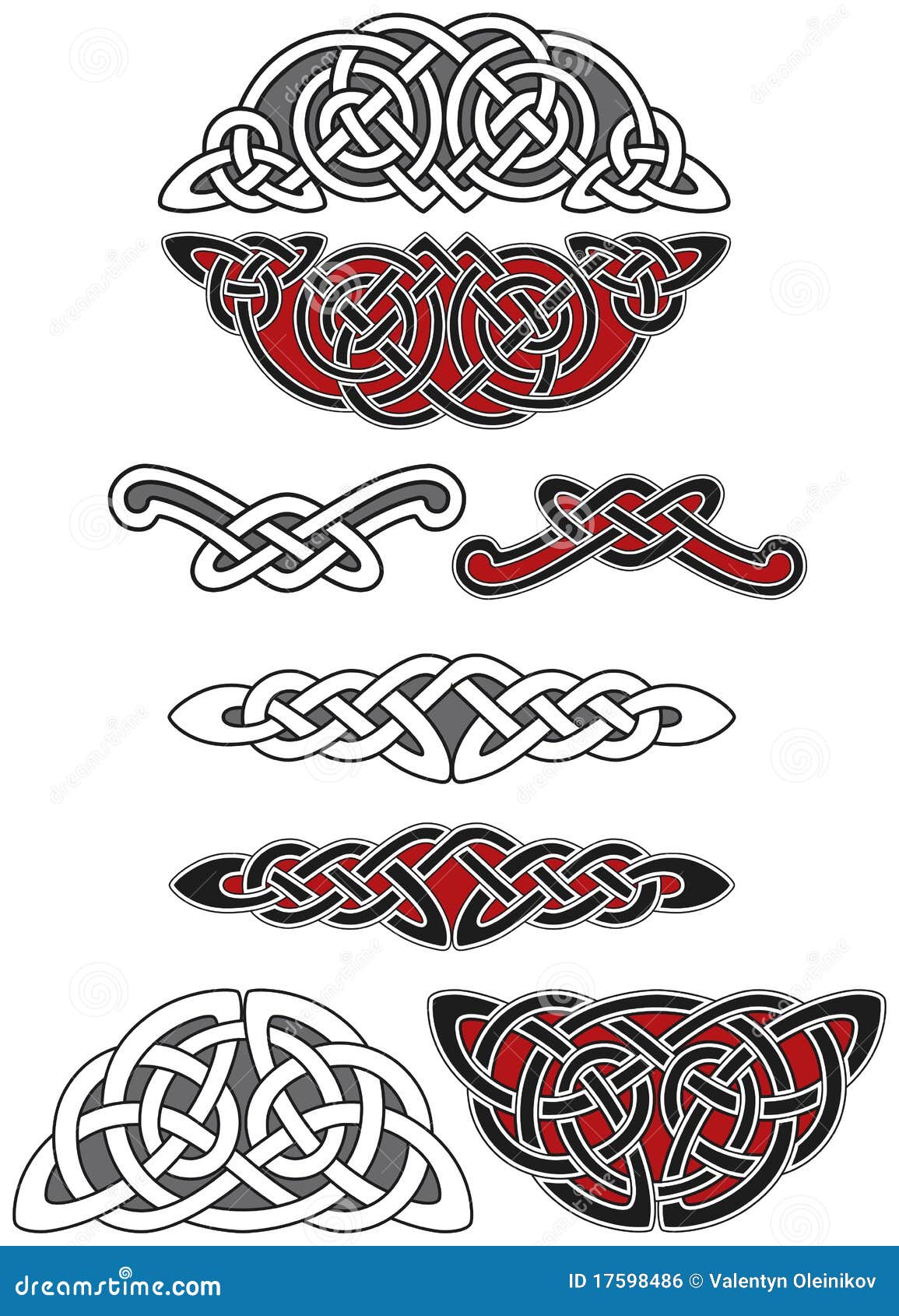 Set of Celtic Design Elements Stock Vector - Illustration of tattoo ...