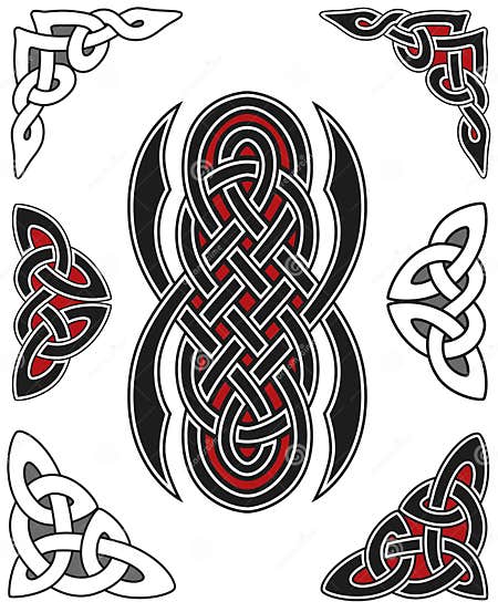Set of Celtic Design Elements Stock Vector - Illustration of irish ...