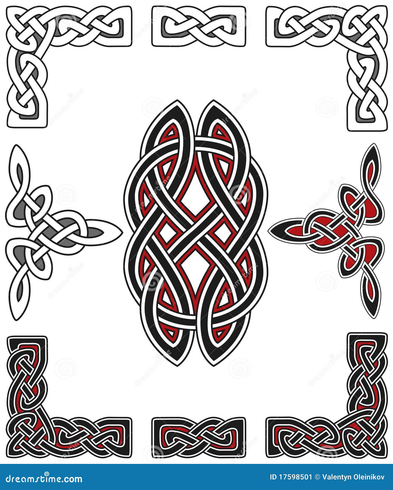 Set of Celtic Design Elements Stock Vector - Illustration of ornate, ornament: 17598501